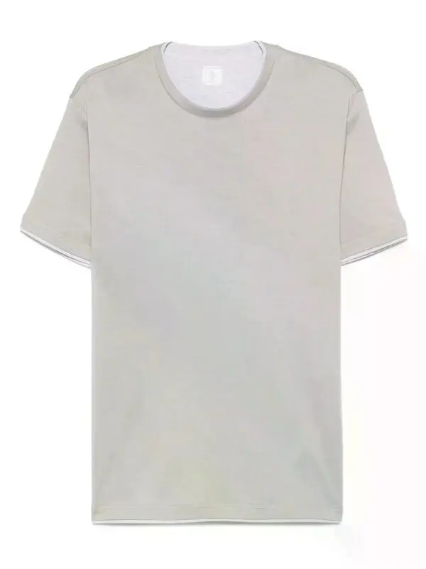 Eleventy Double-layered Cotton T-shirt - Neutrals