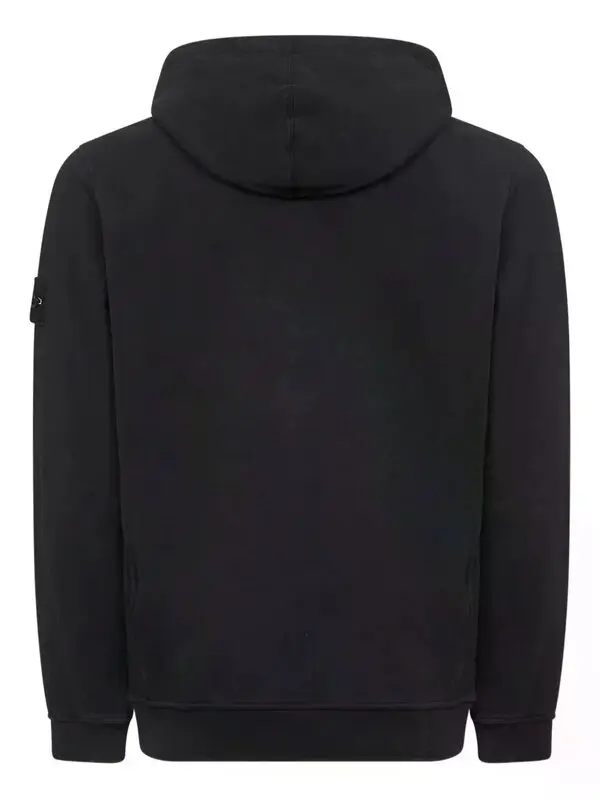 Stone Island Logo Patch Hoodie - Black