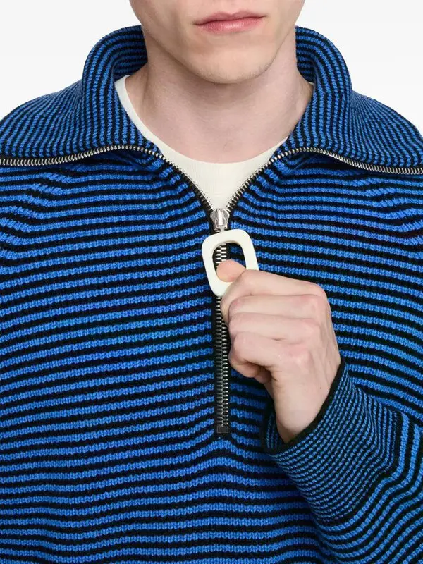 JW Anderson Striped Zip-up Sweater
