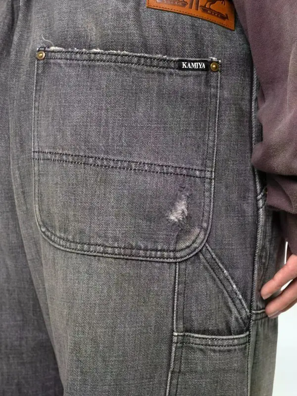 KAMIYA Distressed Five-pocket Jeans