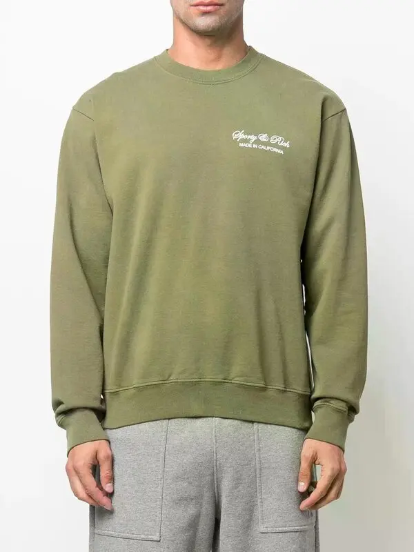 SPORTY & RICH Logo Print Cotton Sweatshirt