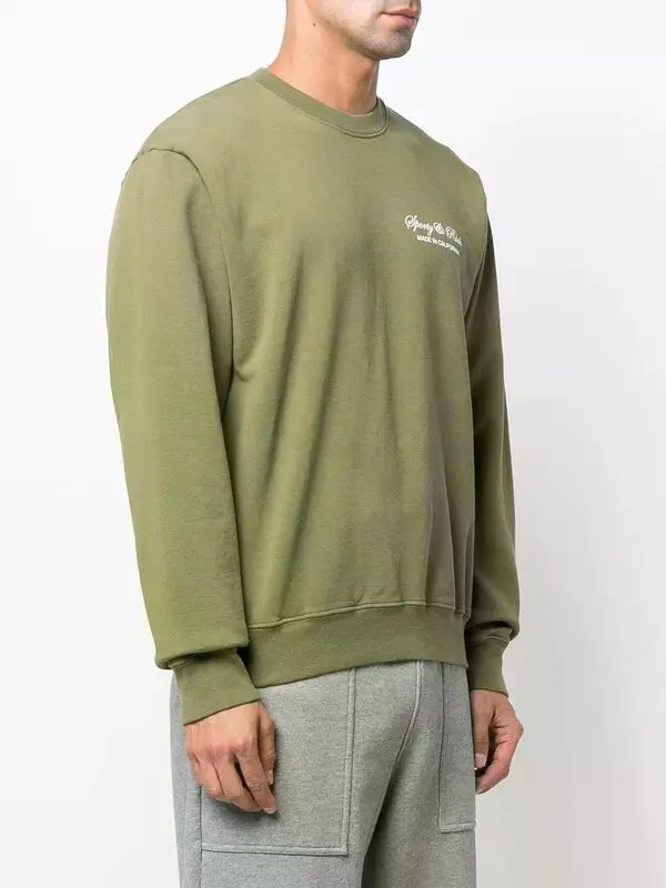 SPORTY & RICH Logo Print Cotton Sweatshirt