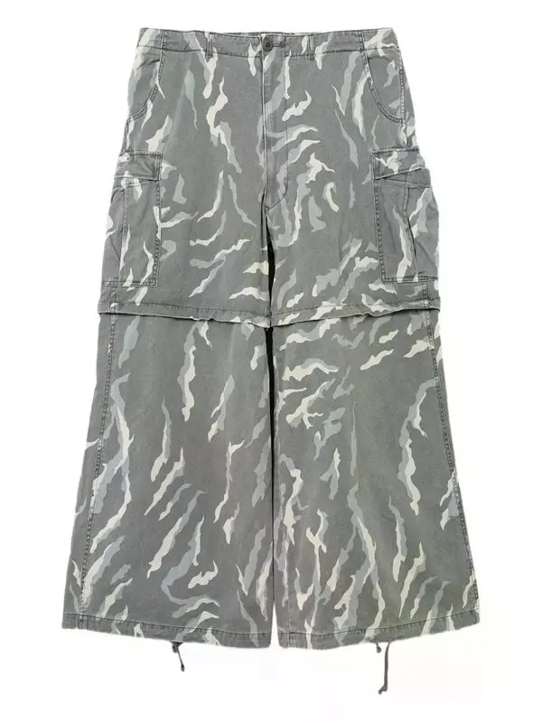 KAMIYA Camouflage Pattern Cargo Trousers - Grey