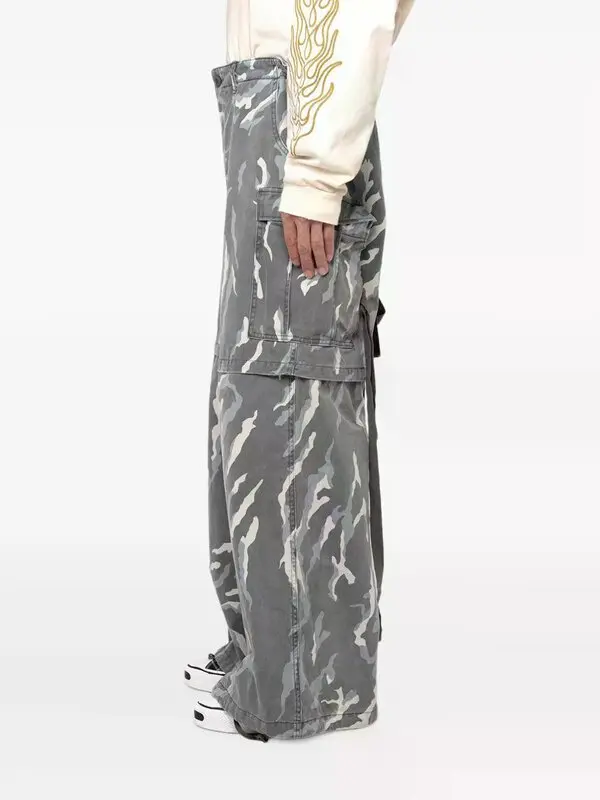 KAMIYA Camouflage Pattern Cargo Trousers - Grey