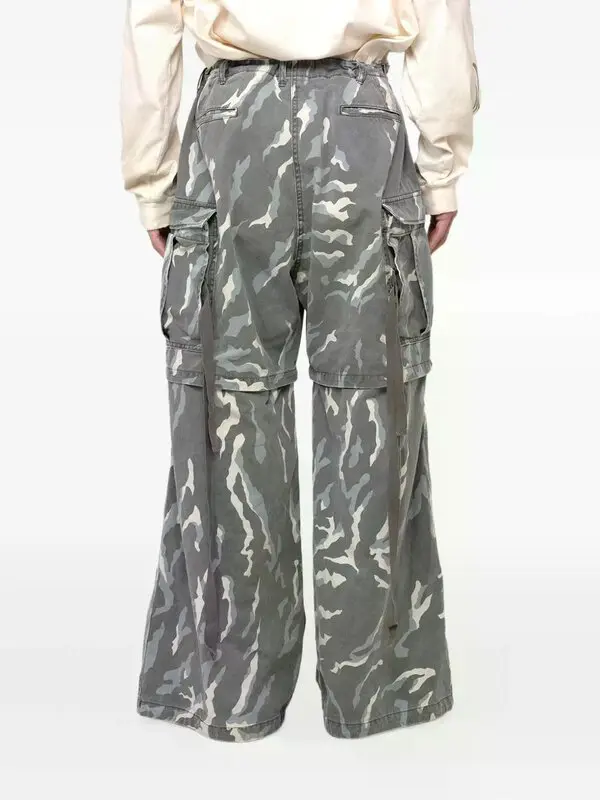 KAMIYA Camouflage Pattern Cargo Trousers - Grey