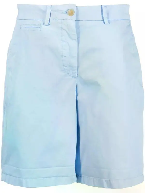 Tommy Hilfiger Embroidered Logo Cotton-lyocell Blend Shorts - Blue