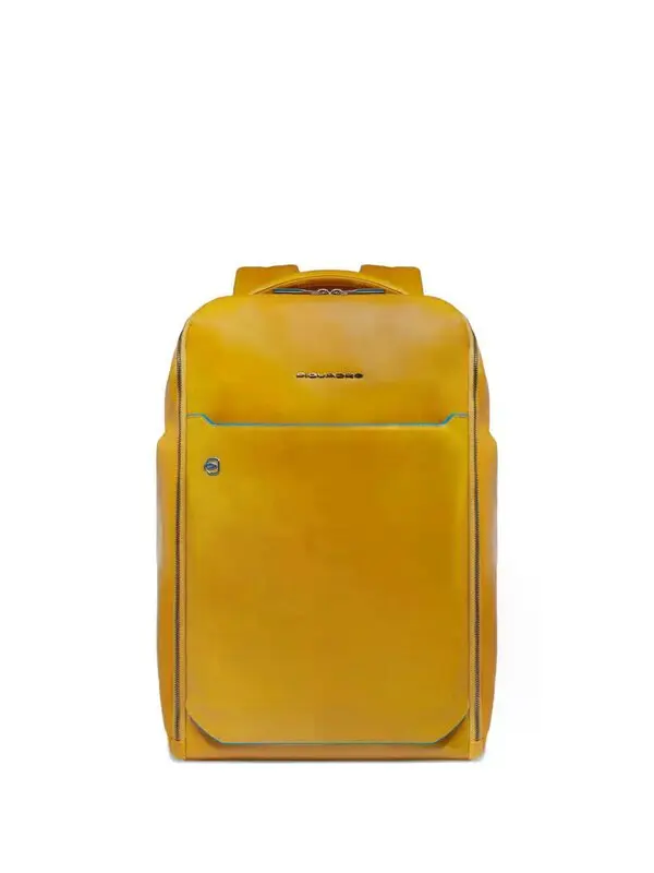 PIQUADRO Quilted Leather Backpack - Yellow
