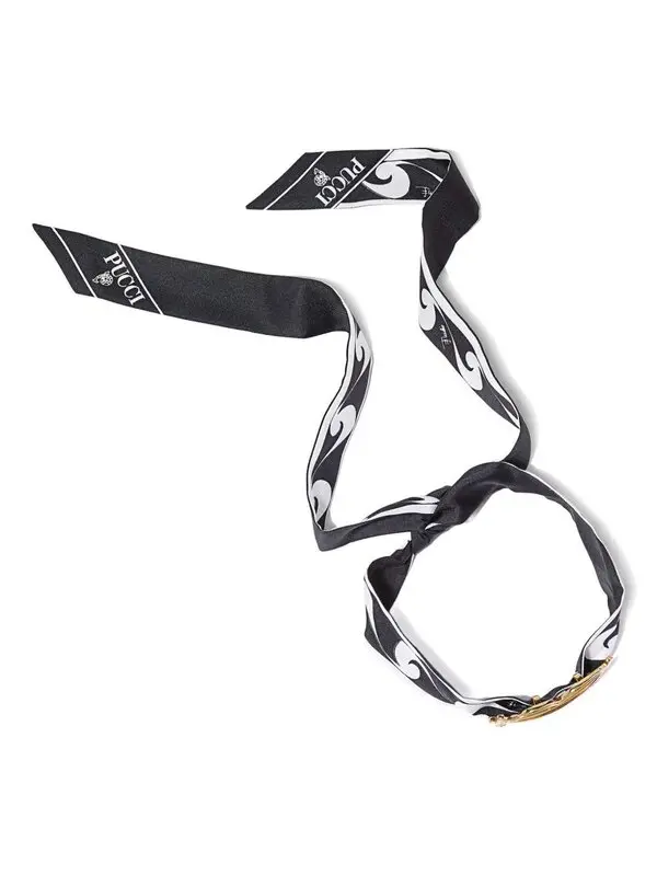 Emilio Pucci Scarf Lip-ring Choker - Black