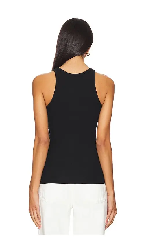 Eterne High Neck Fitted Tank Top - Black
