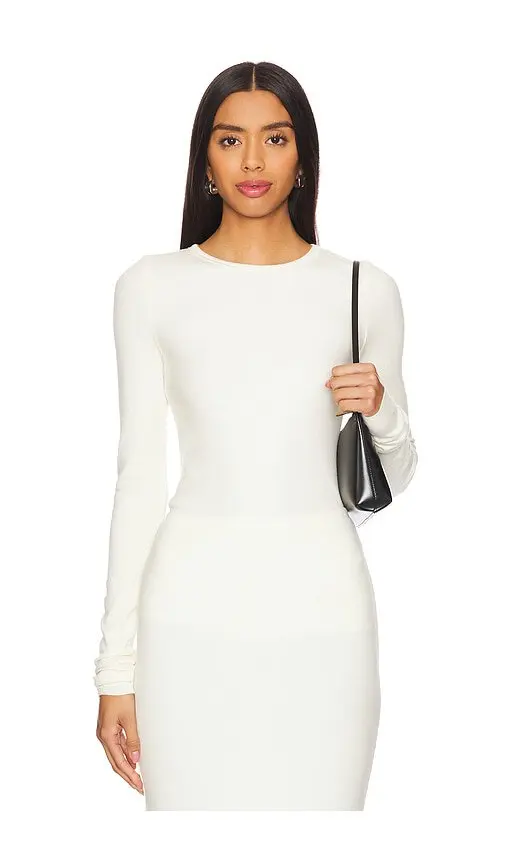 Eterne Long Sleeve Fitted Top - Cream