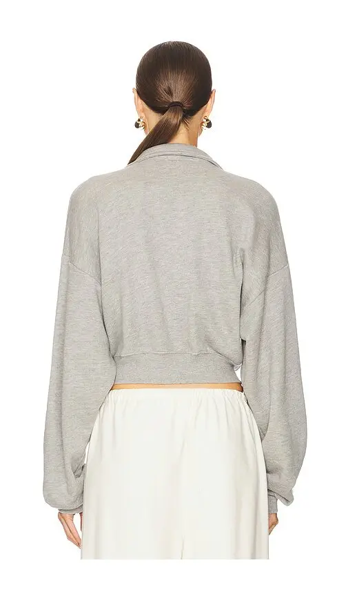 Eterne Cropped Half Zip Sweatshirt - Grey