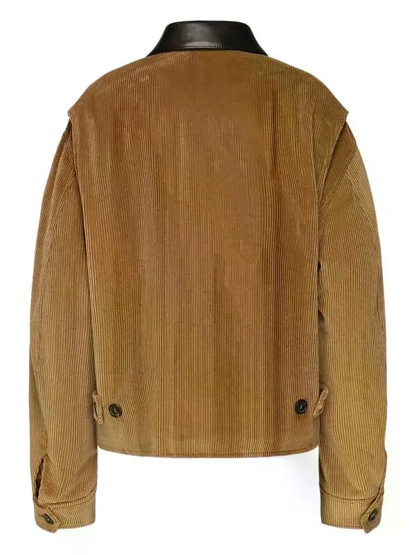 Miu Miu Corduroy Zip-up Jacket With Embroidered Logo