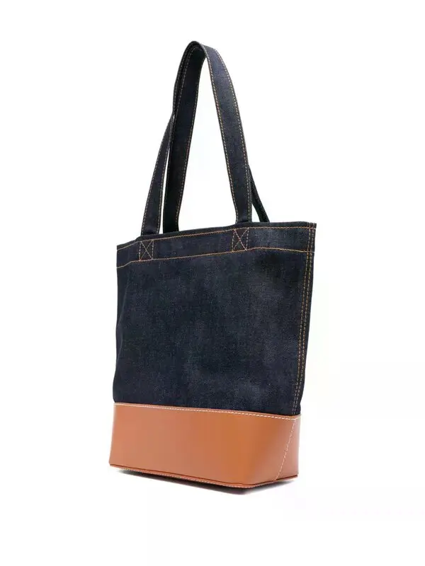A.p.c. Logo Detail Denim Tote Bag - Blue