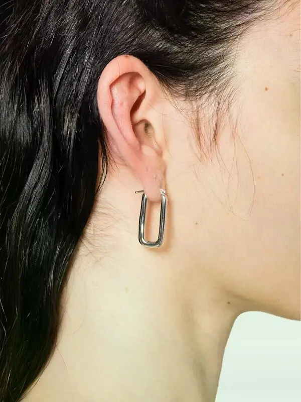 JIL SANDER Tone Rectangular Frame Earrings
