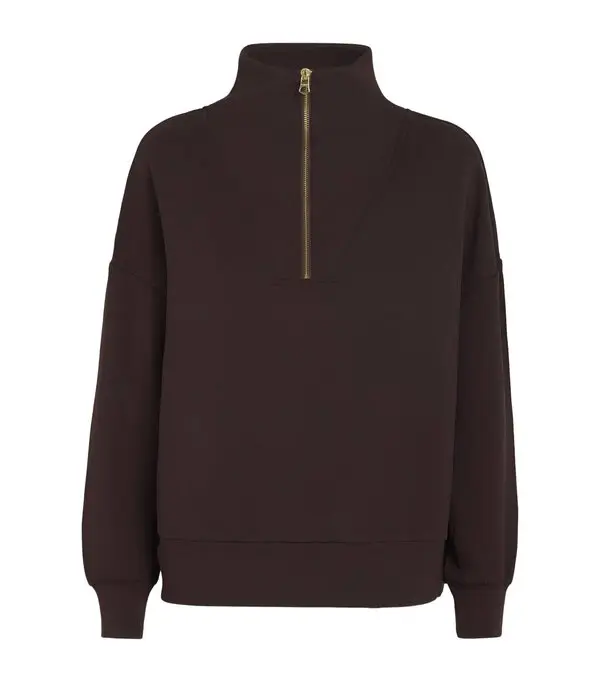 Varley Doublesoft Hawley Half-zip Sweatshirt - Brown