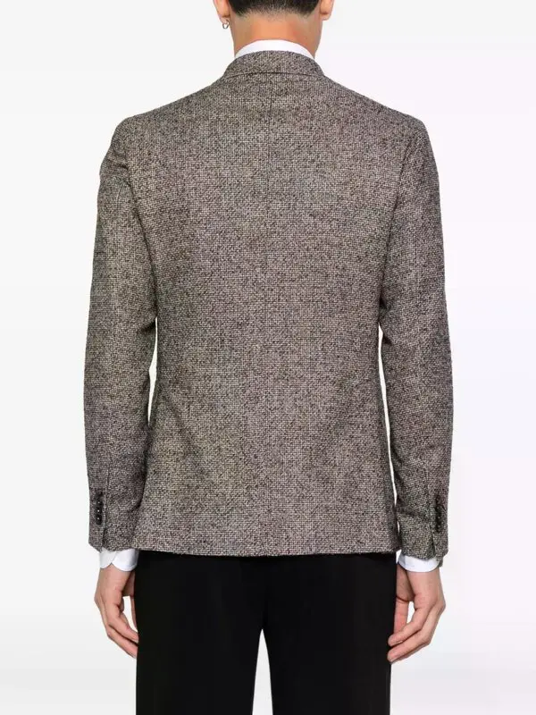Tagliatore Double-breasted Textured Blazer - Brown
