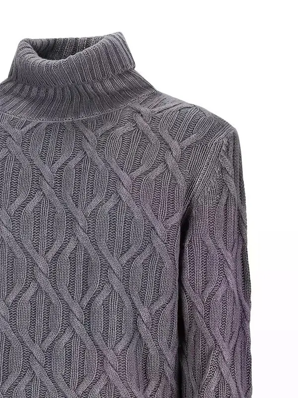 PT TORINO Cable Knit Turtleneck Sweater