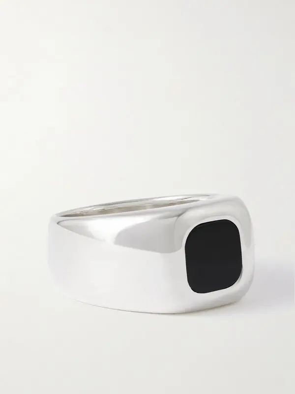 SOPHIE BUHAI Godfather Onyx Signet Ring - Silver