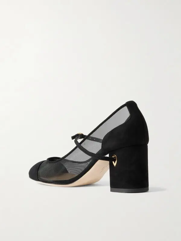 Jennifer Chamandi Paolo 65 Mesh And Suede Pumps