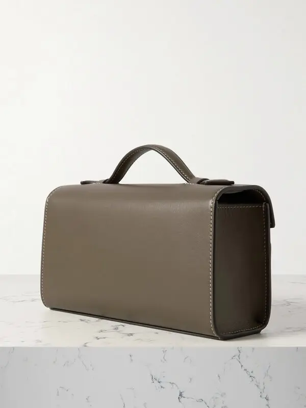 Savette Symmetry Pochette Leather Top Handle Bag - Brown