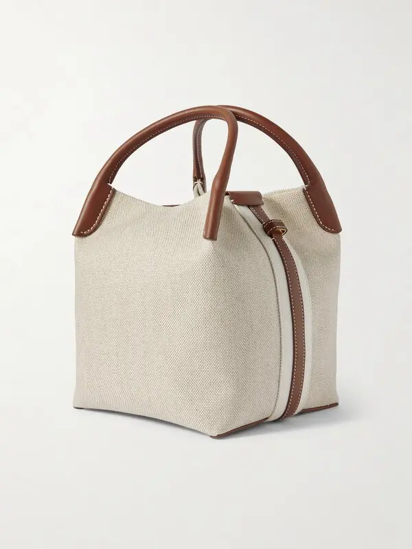 Loro Piana Bale Textured Canvas Tote - Neutrals