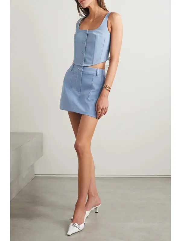Anna Quan Mae Cotton-blend Twill Bustier Top