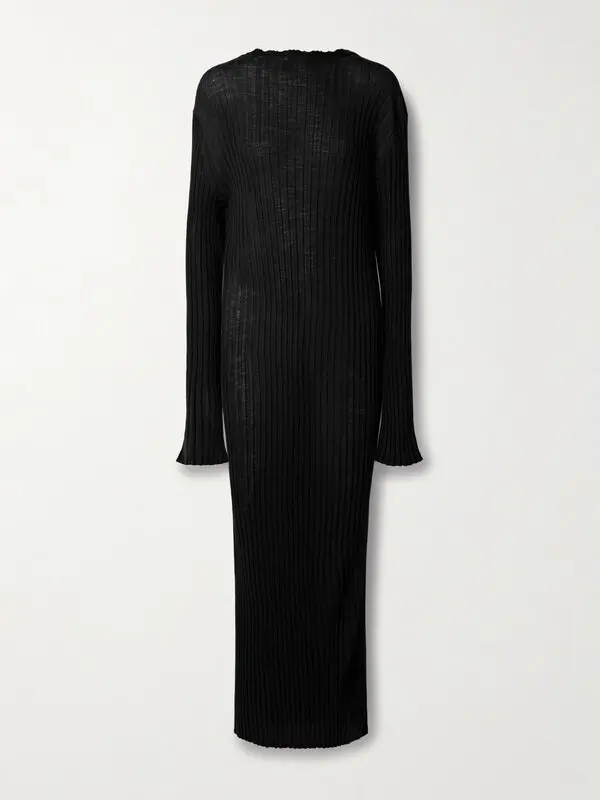 Khaite Sigrid Ribbed Merino Wool-blend Maxi Dress