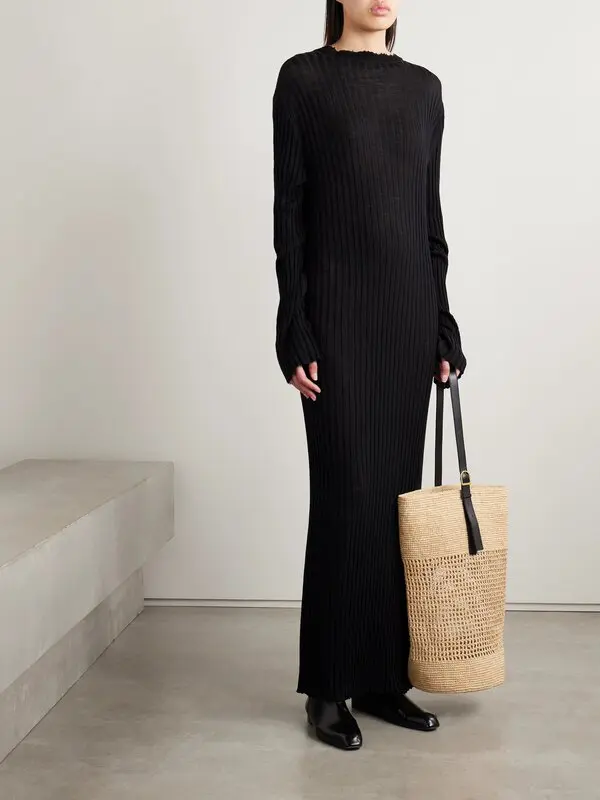Khaite Sigrid Ribbed Merino Wool-blend Maxi Dress