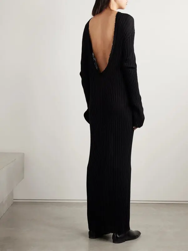 Khaite Sigrid Ribbed Merino Wool-blend Maxi Dress