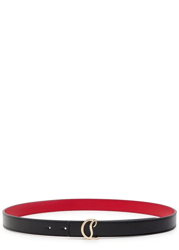 CHRISTIAN LOUBOUTIN Logo Leather Belt - Black