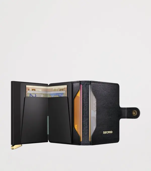 SECRID Leather Diamond-embossed Miniwallet - Black