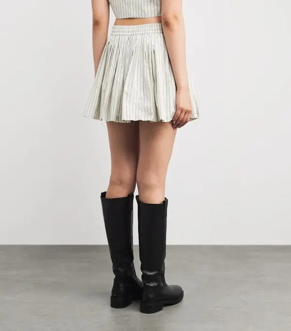 Sandro Embellished Pleated Mini Skirt - Beige