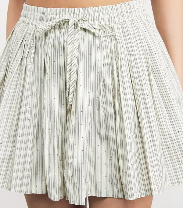 Sandro Embellished Pleated Mini Skirt - Beige