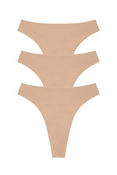 NEGATIVE UNDERWEAR Base High Thong 3-pack - Buff