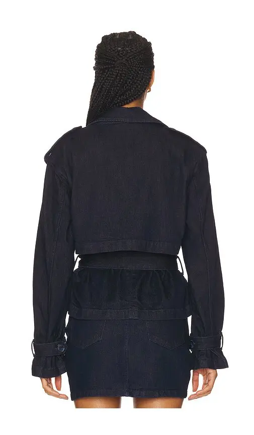 FAVORITE DAUGHTER Cropped Denim Trench Jacket