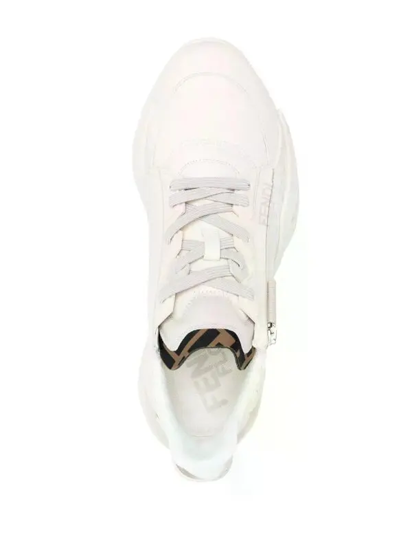 Fendi Flow Leather Low-top Sneakers - Neutrals