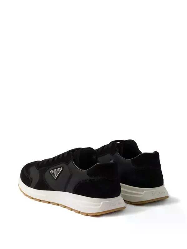 Prada Prax Suede And Re-nylon Lace-up Sneakers - Black