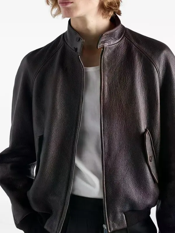 Prada Leather Bomber Jacket