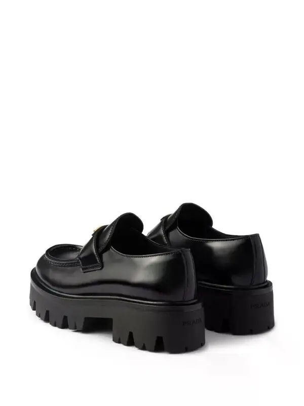 Prada Logo-plaque Chunky-sole Loafers - Black