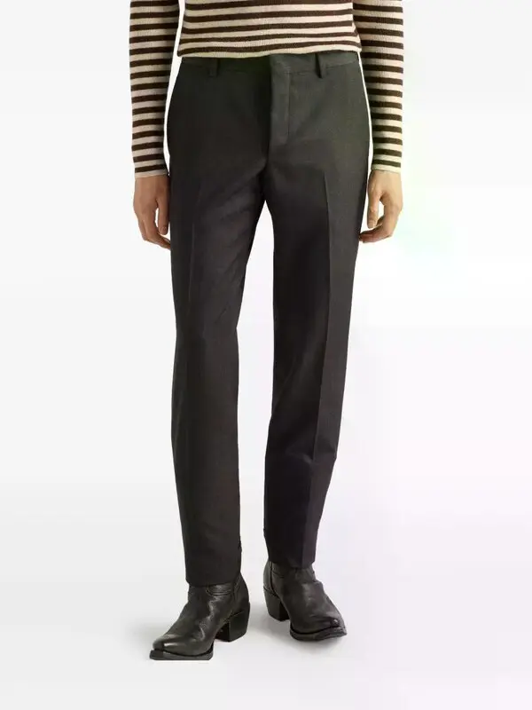 Prada Pressed Crease Wool Trousers