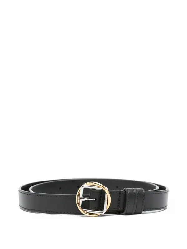 Jacquemus Leather Belt With Rond-carré Rings - Black