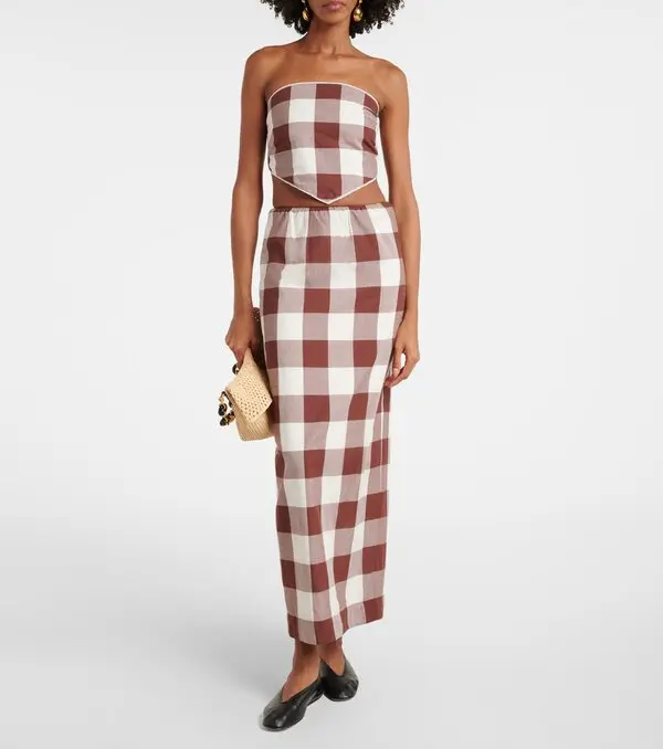 Posse Callie Gingham Cotton Crop Top - Multicoloured