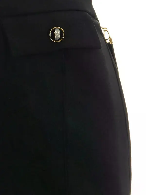 Elisabetta Franchi Flared Hem Trousers With Logo-engraved Buttons