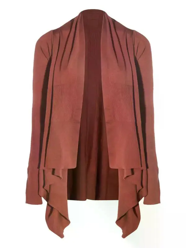 Rick Owens Ribbed Asymmetric Cardigan - Brown