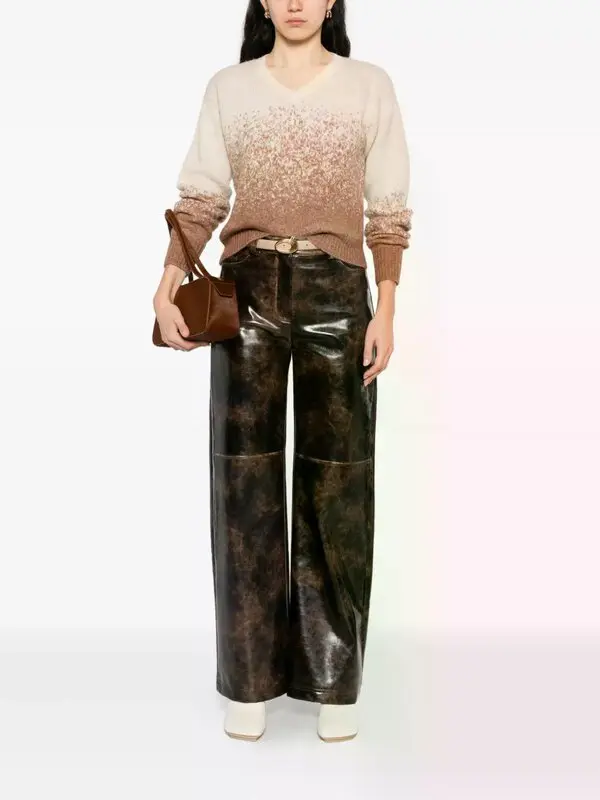 Patrizia Pepe Coated Fabric Printed Trousers