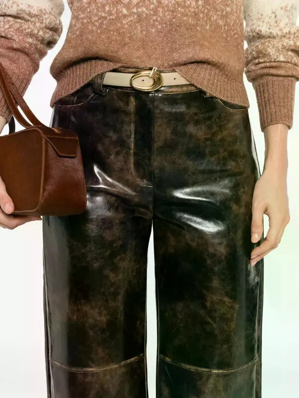 Patrizia Pepe Coated Fabric Printed Trousers