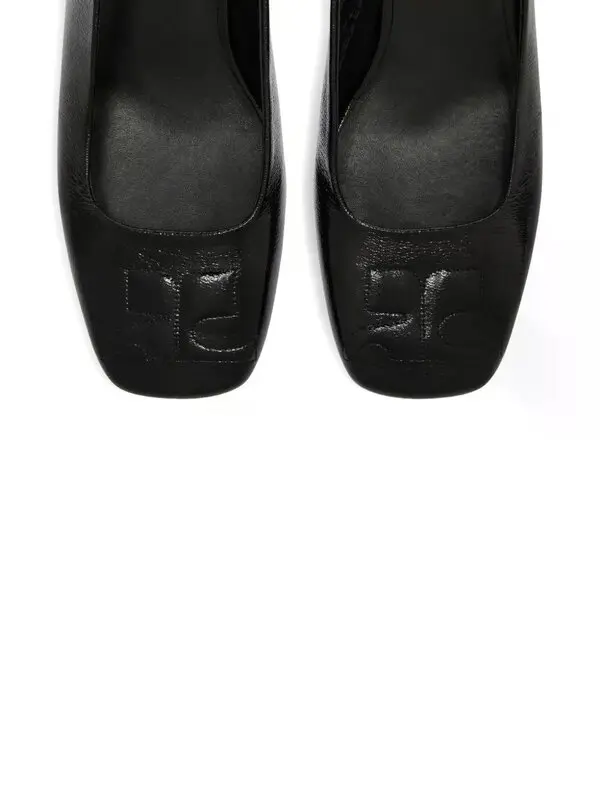COURREGES 55mm Block-heel Slingback Pumps - Black