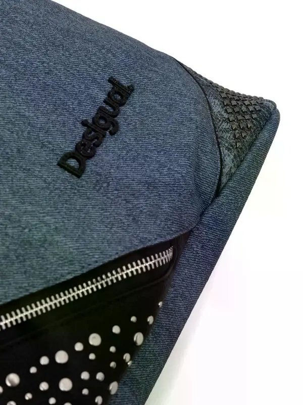 Desigual Denim Backpack With Mickey Mouse Embellishment