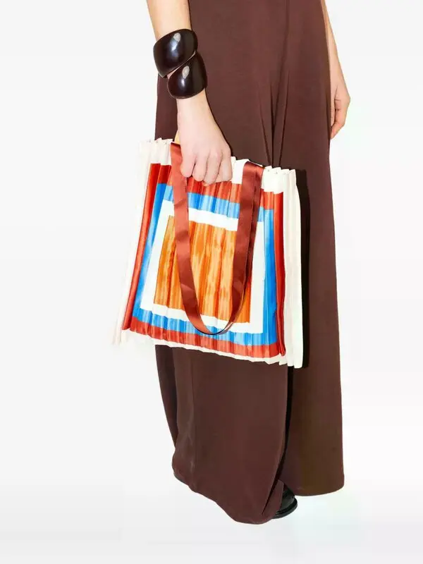MULTITUDES BAGS Geometric Print Pleated Tote