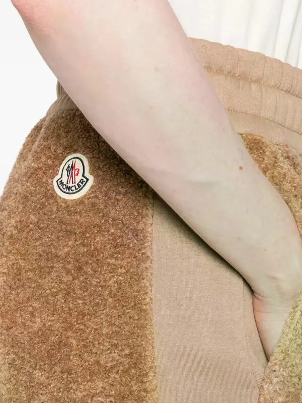 Moncler Teddy Panelled Track Pants - Brown